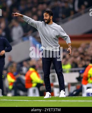 Manchester United's head coach Ruben Amorim walks on the pitch at the ...