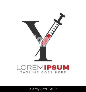 Letter U Injection Logo Design. Alphabet U Syringe icon illustration ...