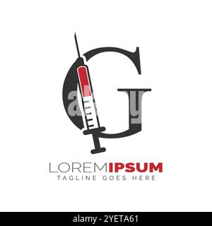 Letter J Injection Logo Design. Alphabet J Syringe icon illustration ...