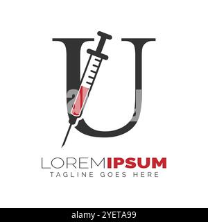 Letter Y Injection Logo Design. Alphabet Y Syringe icon illustration ...