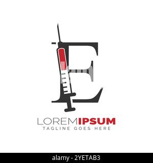 Letter A Injection Logo Design. Alphabet A Syringe icon illustration ...