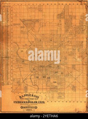 Vintage Detailed Indianapolis City Map Printable Download Travel Poster ...