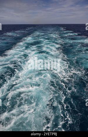 The propeller wash from a cruise ship at sea Stock Photo - Alamy