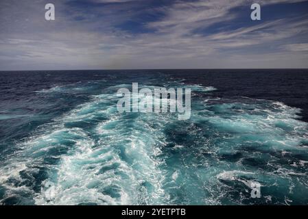 The propeller wash from a cruise ship at sea Stock Photo - Alamy