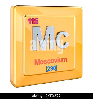 Moscovium (Mc) symbol chemical element of the periodic table, 3D ...
