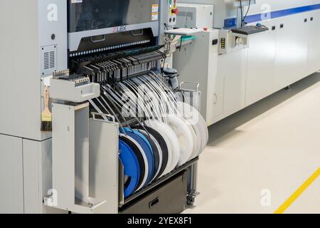Electronics SMT reel components on the assembly line Stock Photo - Alamy