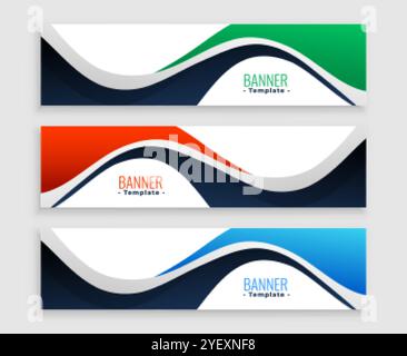 banners set: 8 colors and 8 styles in one file. Fully editable, easy ...