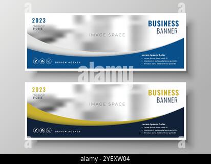 elegant wavy set of two business banner design Stock Vector Image & Art ...