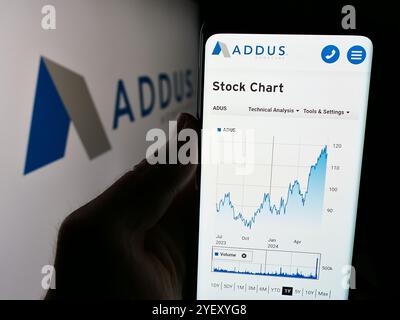 In this photo illustration, the Addus HomeCare (Addus Home Care) logo ...