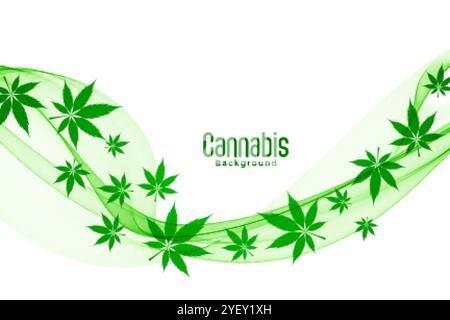 floating green cannabis marijuana leaves background design Stock Vector ...