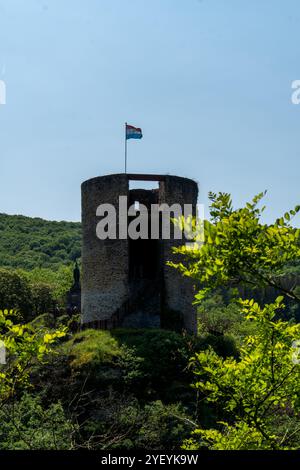 Watchtower of the Esch-sur-Sure Castle Stock Photo - Alamy