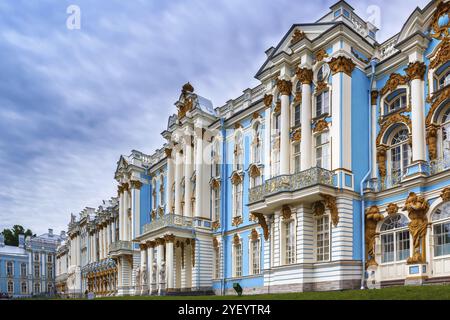 Exterior of Catherine Palace, a Rococo palace located in the town of ...