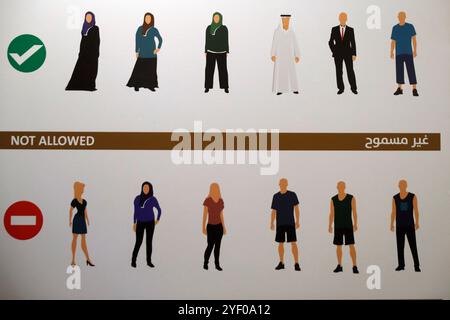 Dress code and manners in muslim mosque. Sheikh Zayed Mosque. Abu Dhabi ...