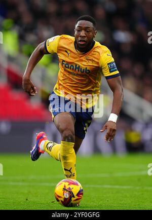 Derby County's Ebou Adams on the pitch ahead of the Sky Bet ...