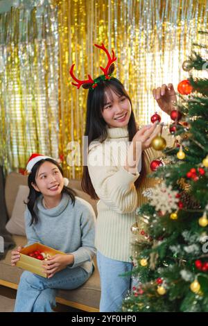 Decorations and ornaments for decorating the Christmas tree in a ...
