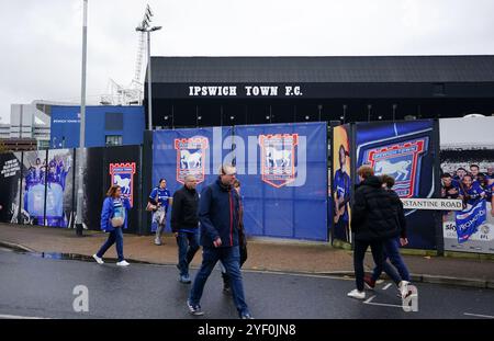Ipswich fans arrive for the Premier League match at Portman Road ...