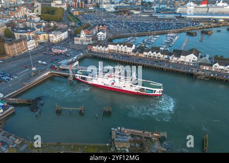 Aerial view of the ABP Port of Southampton which includes the Red ...