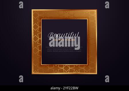 beautiful golden square frame background design Stock Vector Image ...