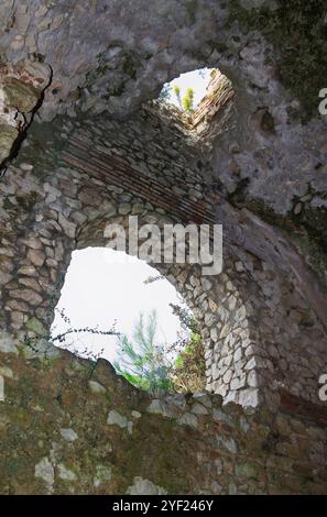 the ruins of villa jovis a roman palace atop monte tiberio on the ...