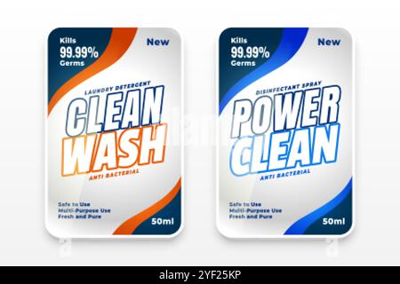 detergent wash labels design set of two Stock Vector Image & Art - Alamy