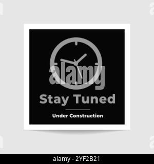 stay tuned under construction photo template design Stock Vector Image ...