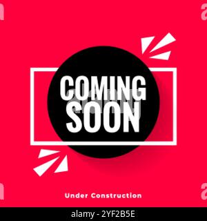 stylish coming soon red background in modern style Stock Vector Image ...