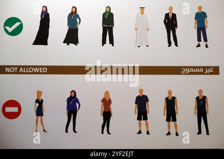 Dress code and manners in muslim mosque. Sheikh Zayed Mosque. Abu Dhabi ...