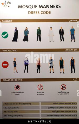Dress code and manners in muslim mosque. Sheikh Zayed Mosque. Abu Dhabi ...