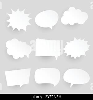 papercut style comic chat bubbles and expressions Stock Vector Image ...
