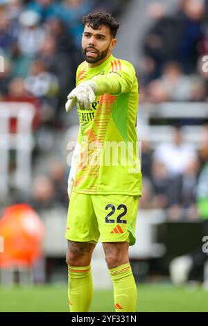 David Raya of Arsenal FC gestures during the UEFA Champions League 2025 ...