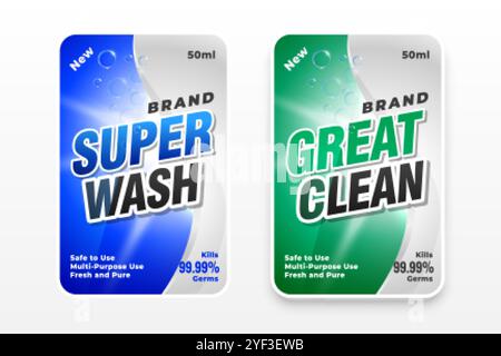 super clean detergent labels set of two Stock Vector Image & Art - Alamy