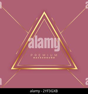 premium triangles golden lines frame background design Stock Vector ...