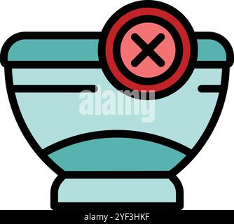 Refusal eat color line icon. Isolated vector element. Outline pictogram ...