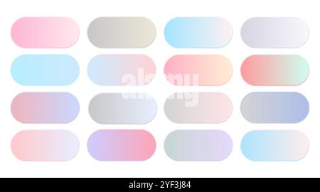 soft pastel color gradients combination mega set Stock Vector Image ...