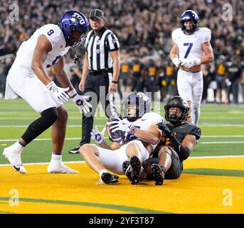 TCU wide receiver Jack Bech speaks during a press conference at the NFL ...