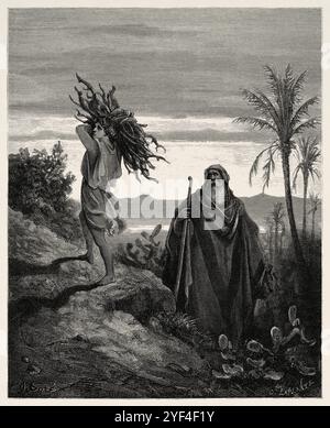 Illustration Of Abraham with Isaac Carrying The Wood for his Sacrifice ...