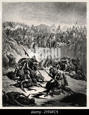 Combat between Soldiers of Ish-bosheth and David by Gustave Dore Stock ...
