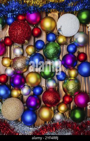 Close up with bunch of Christmas balls Stock Photo - Alamy