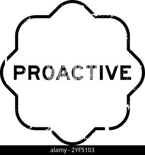 Grunge black proactive word rubber seal stamp on white background Stock ...