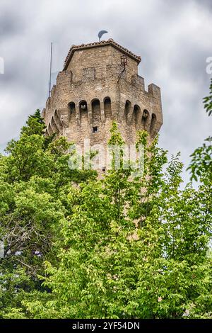 Montale Tower, aka Third Tower, on Monte Titano, one of the iconic ...