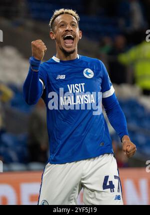 Callum Robinson of Cardiff City celebrates 1-2 win after the Carabao ...