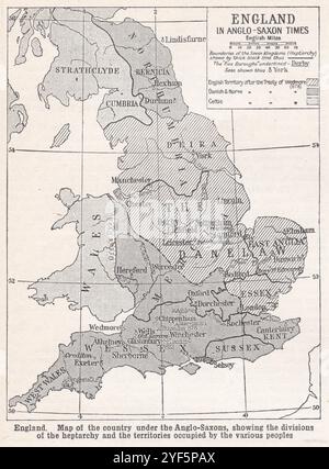 Anglo-Saxon Heptarchy Map of the Kingdoms of England Stock Photo - Alamy