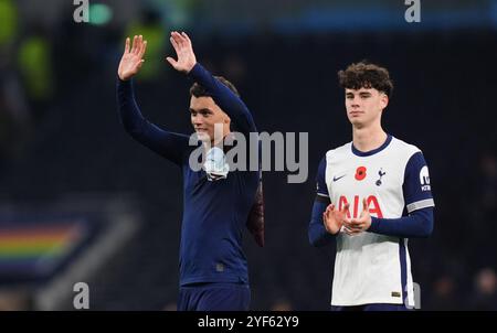 Archie Gray of Tottenham Hotspur and Brennan Johnson of Tottenham ...