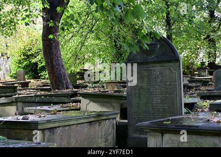 Autumn colours in Haworth parsonage graveyard, West Yorkshire Stock ...