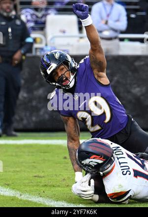 Baltimore Ravens safety Ar'Darius Washington arrives before taking on ...