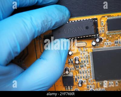 EPROM integrated circuit chip on a white background Stock Photo - Alamy