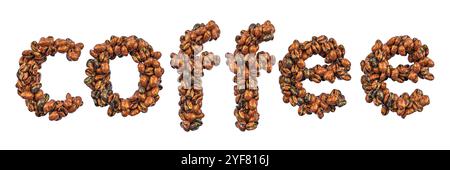 The inscription Coffee on the background of roasted coffee beans Stock ...