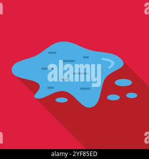 Cartoon blue liquid puddle spilling on the ground. Blue liquid puddle ...