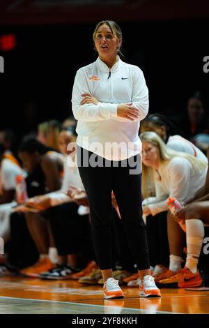 Tennessee head coach Kim Caldwell reacts to a play during the first ...