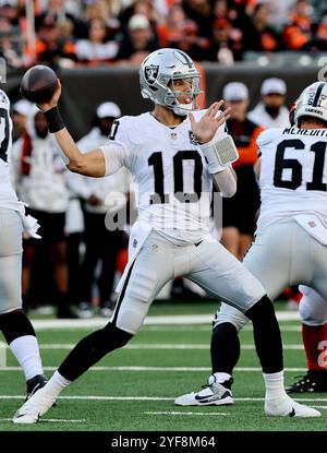 Cincinnati Bengals quarterback Desmond Ridder (4) reacts after scoring ...
